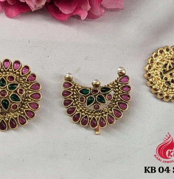 MATTE FLOWER DESIGN WITH MULTI STONE BHARATHANATYAM JADA